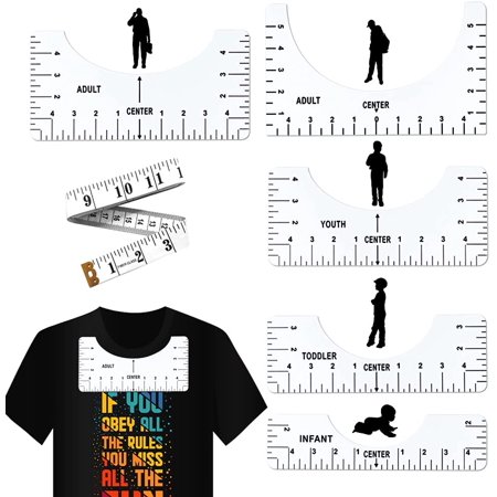 6 Pcs T-Shirt Ruler Guide Alignment Tool to Center Designs, Tshirt ...