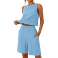 Avirosel Women's Sleeveless Top and Loose Pocket Pants Set Casual ...