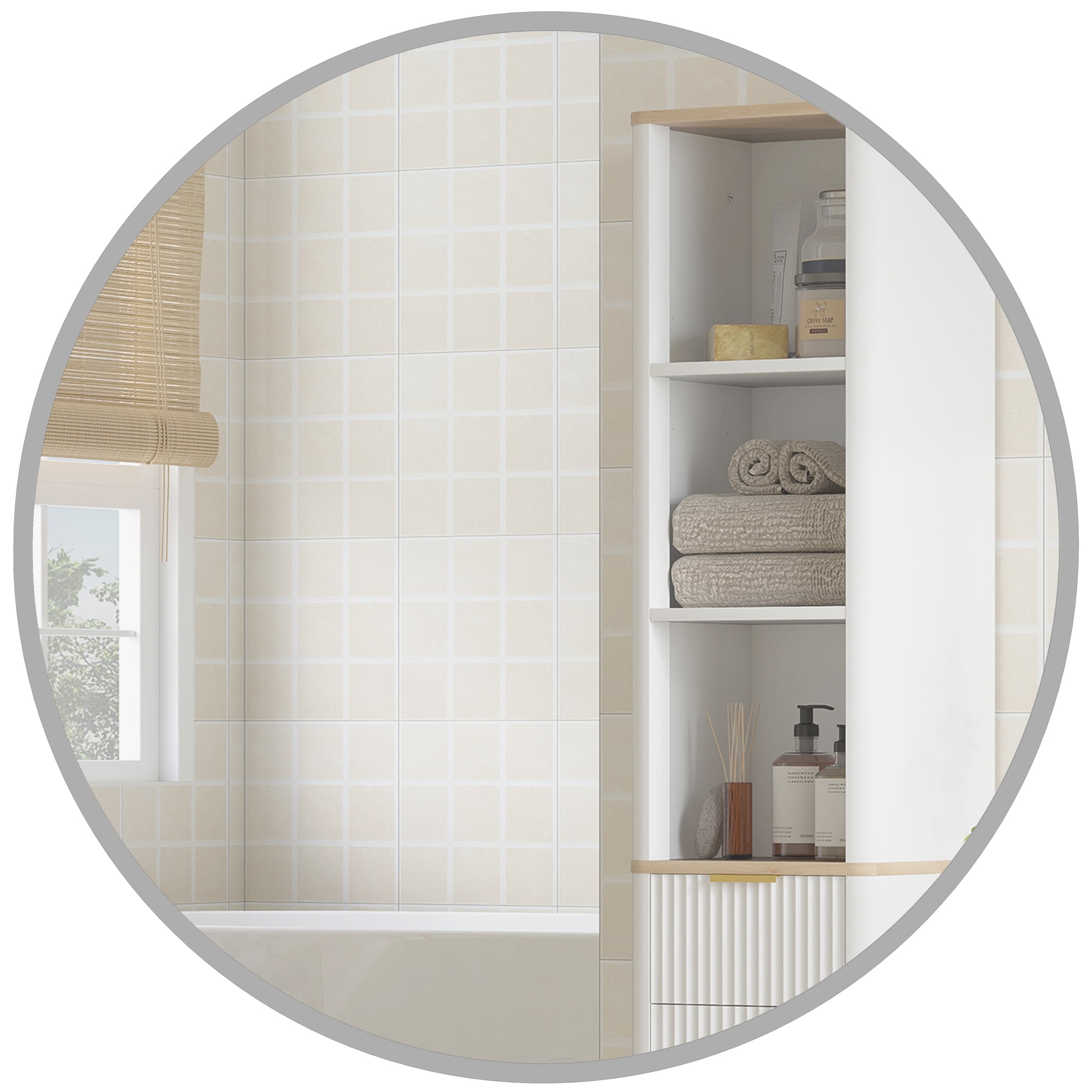 Click here for Homcom 24 Bathroom Mirror For Wall  Round Mirror F... prices