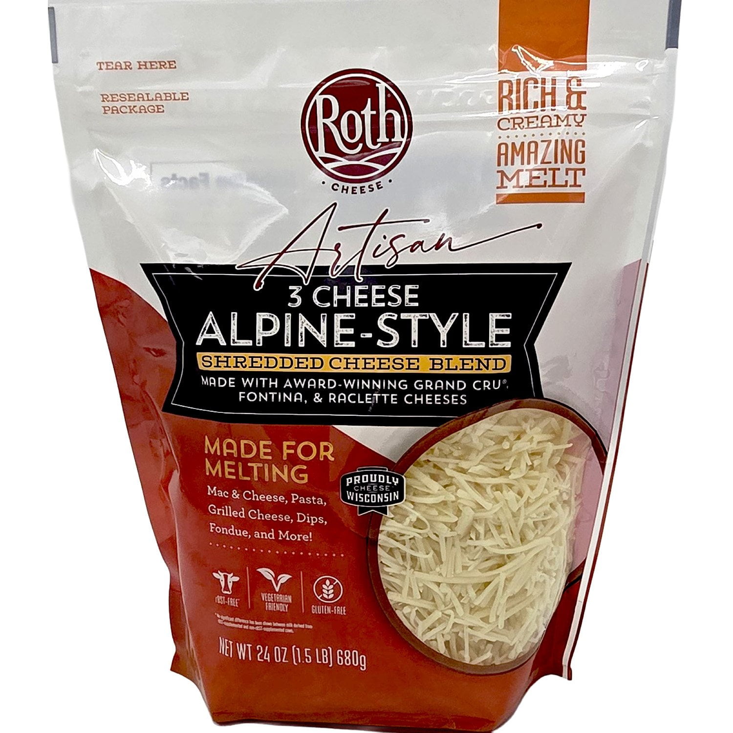 Emmi Roth Alpine Cheese Blend, Shredded, 24 oz. - Samsclub.com