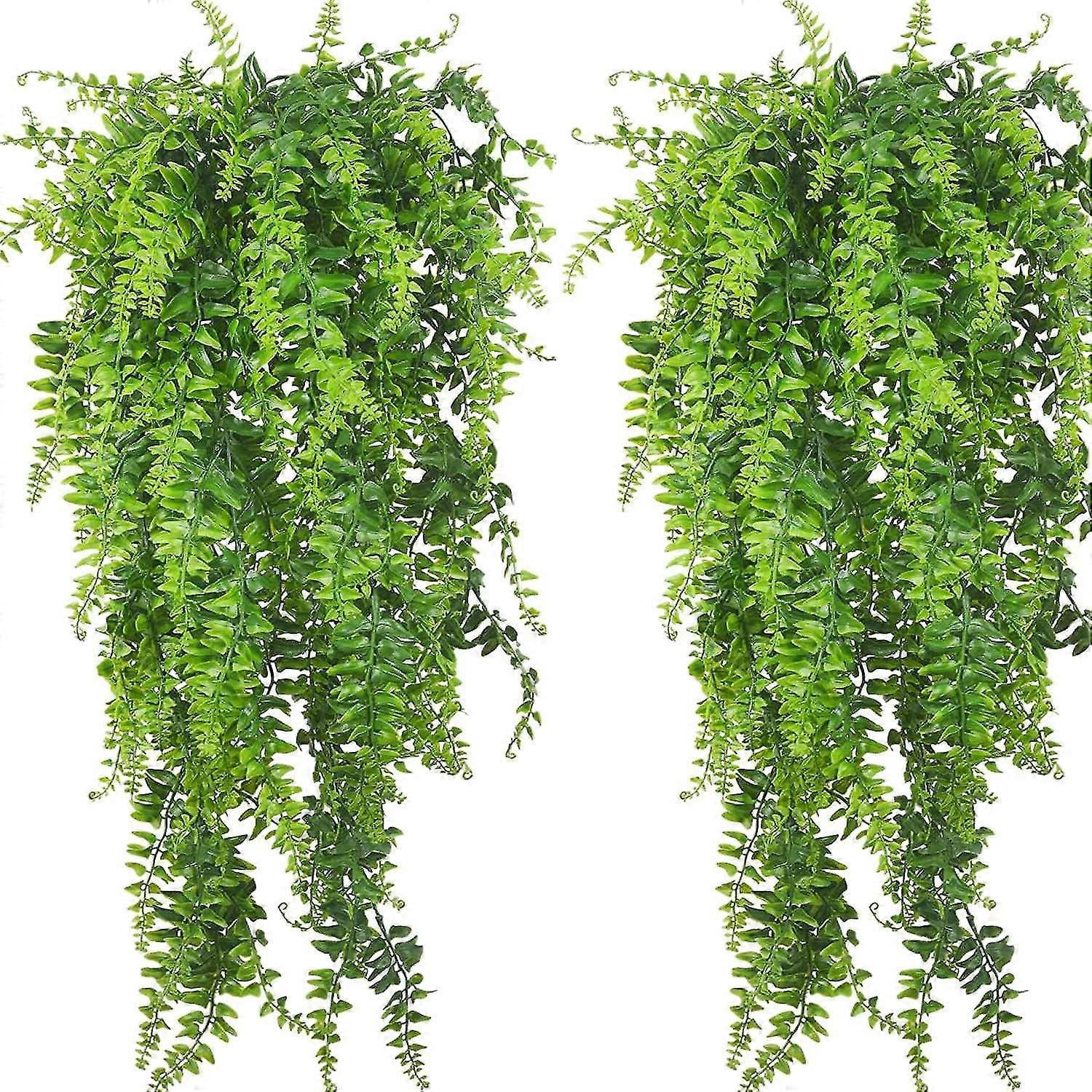 4 Pcs Artificial Plants Vines Boston Fern Persian Rattan Greenery Fake ...