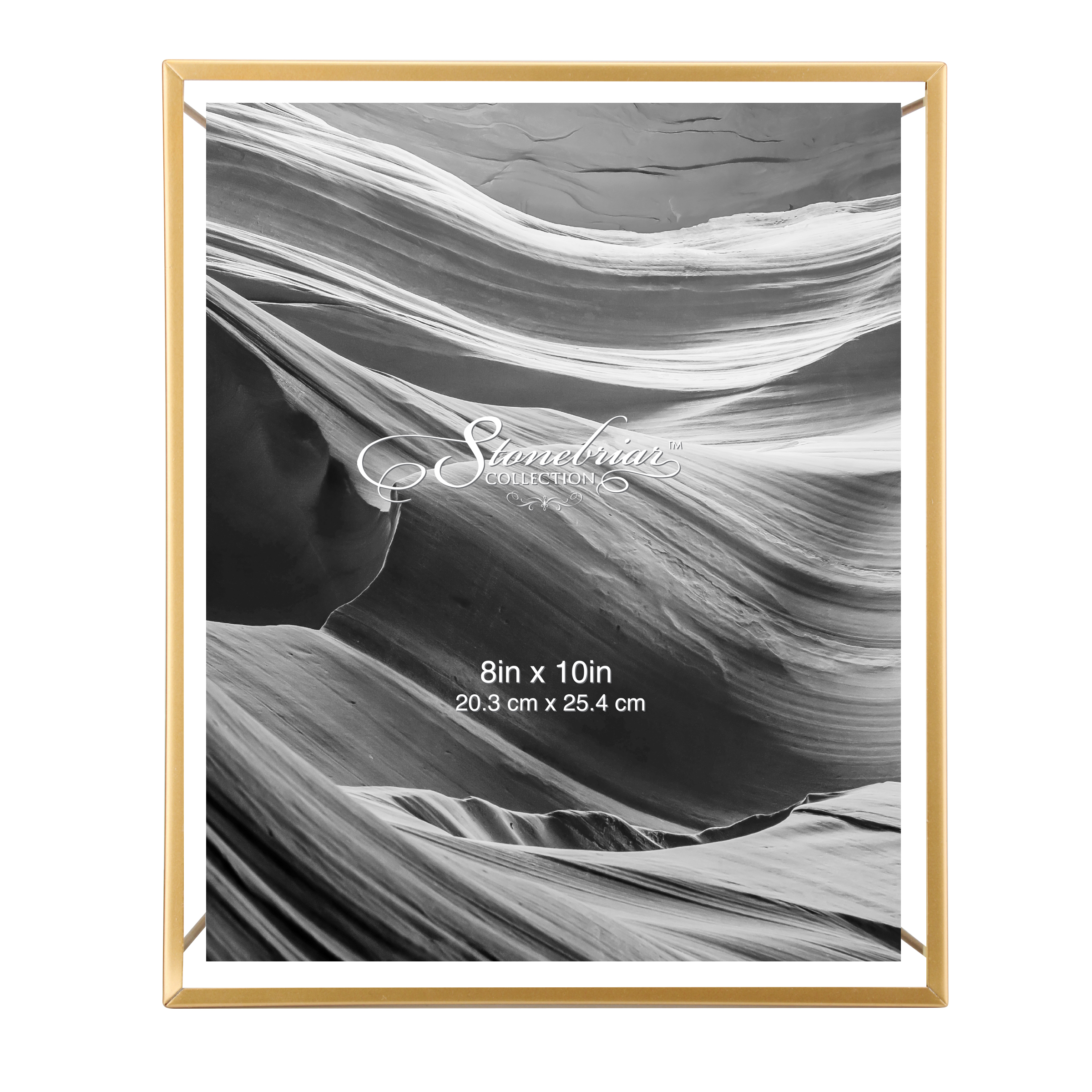 Stonebriar 8x10 Rectangular Metal Floating Picture Frame, Metallic Gold ...