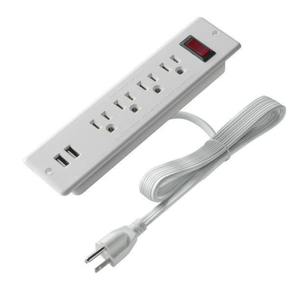 USB Power Strip Recessed Power Socket Mountable Outlet Extender ...
