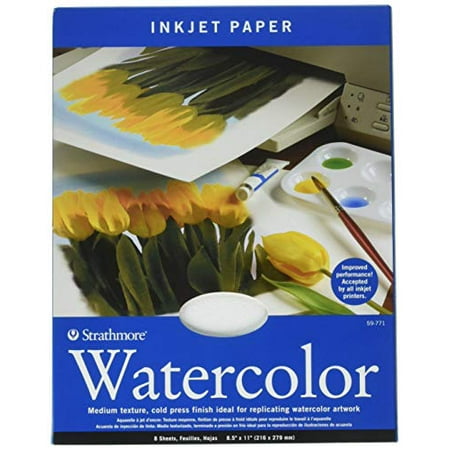 Strathmore 59-771 Watercolor Inkjet Paper, 8.5"x11", 8 Sheets | Walmart ...