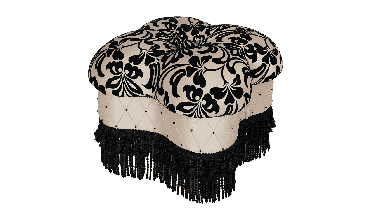 Ellen Hand-Tufted Clover Ottoman, Black/Ivory - Walmart.com