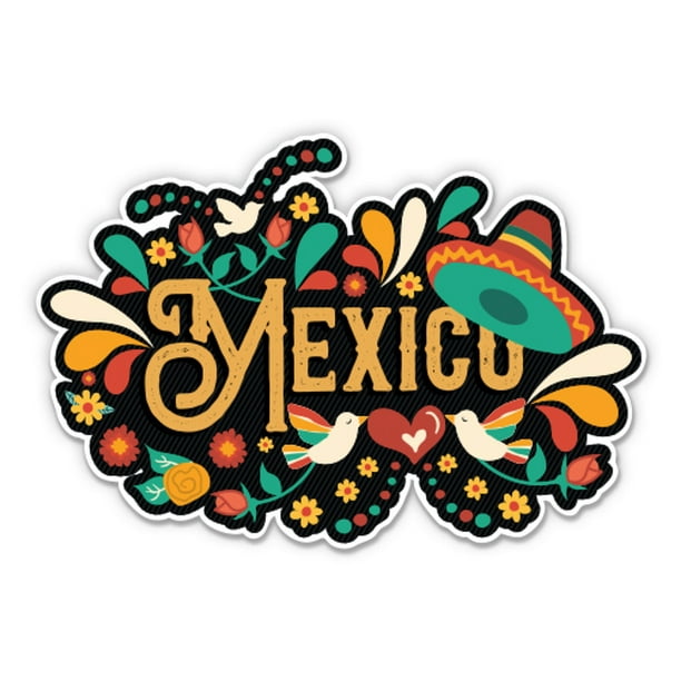 Mexico Colorful - 8" Vinyl Sticker - For Car Laptop I-Pad - Waterproof ...