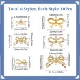 1Set 60Pcs 6 Colors Rack Plating Alloy Connector Charms Bowknot Golden ...