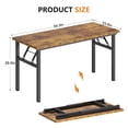 47 Inches Folding Computer Desk Retro Wood Finish Portable Home Office ...