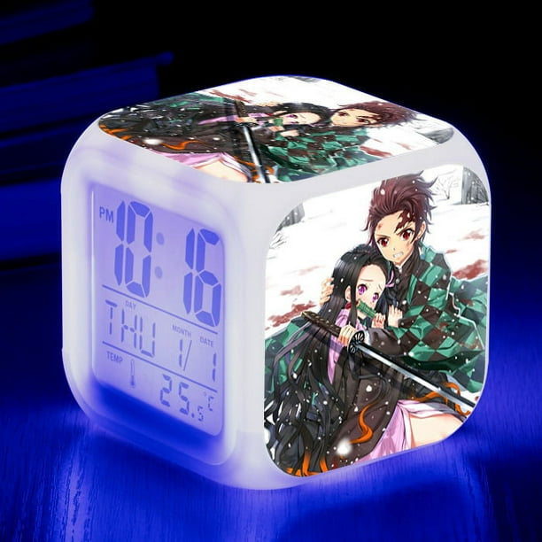SAYDY Anime Alarm Clock One Piece LED Square Clock Digital Alarm Clock ...