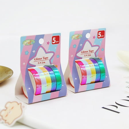 3 pieces of color laser rainbow tape Creative laser gradual change tape ...
