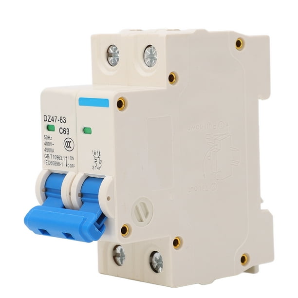 Residual Current Breakers, AC 400V 63A DIN Rail Mount Miniature Circuit Breaker Flame Retardant ...