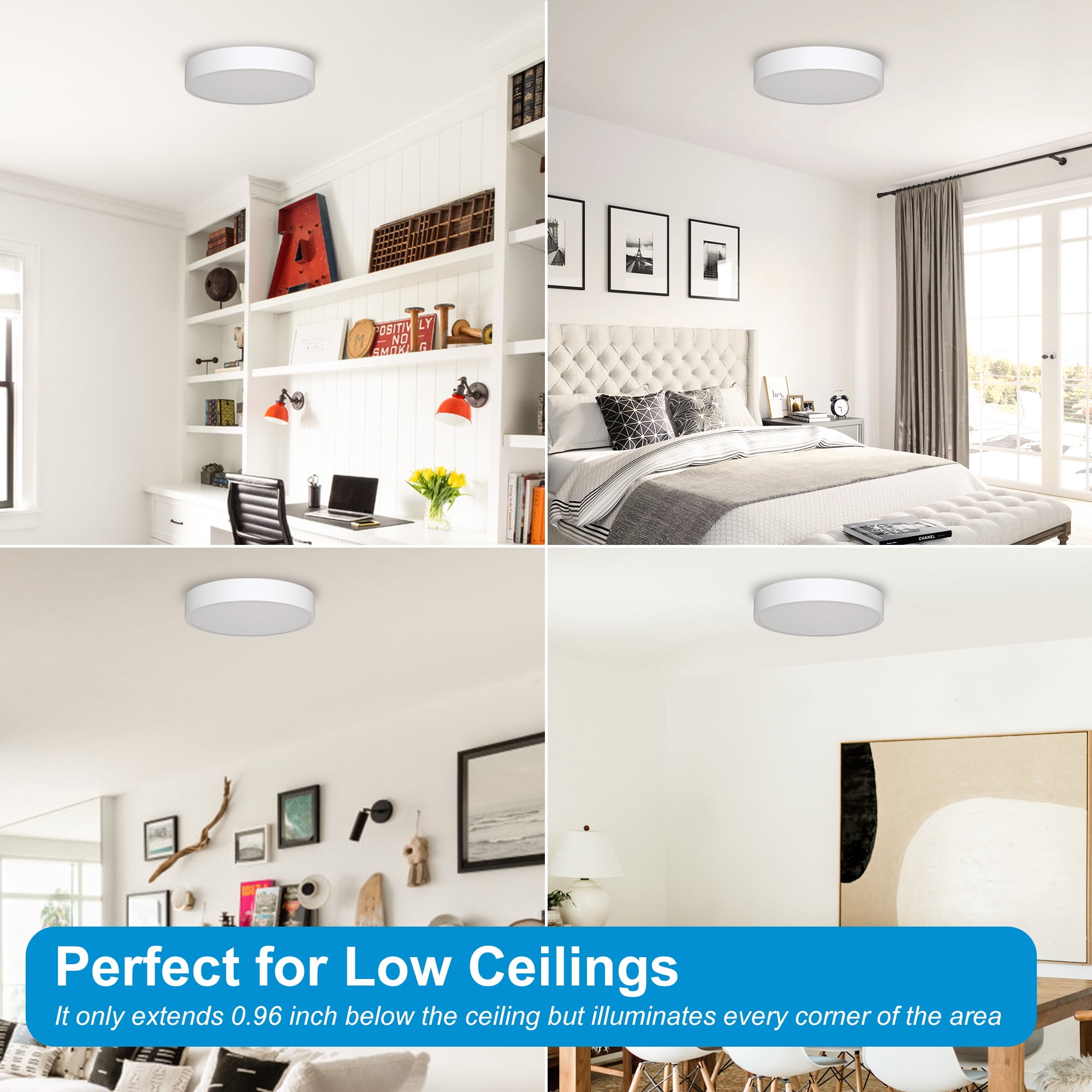 Integrated White Round 18W LED Ceiling Lights,Modern Flush Mount ...