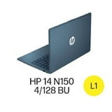 HP 14 inch HD Windows Laptop Intel Processor N150 4GB RAM 128GB UFS Waterfall Blue - Walmart.com
