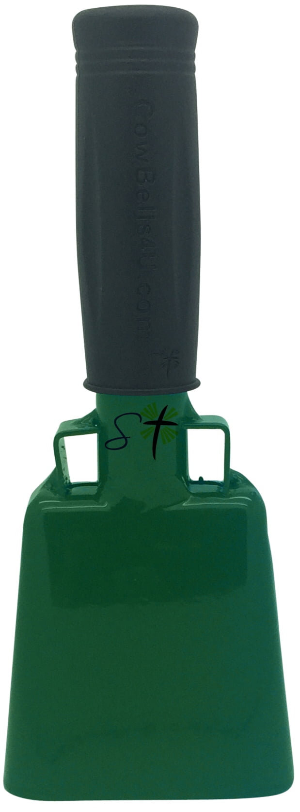 6.1 inch Hunter Green Bell Black Handle Cowbell with Stick Grip Handle ...