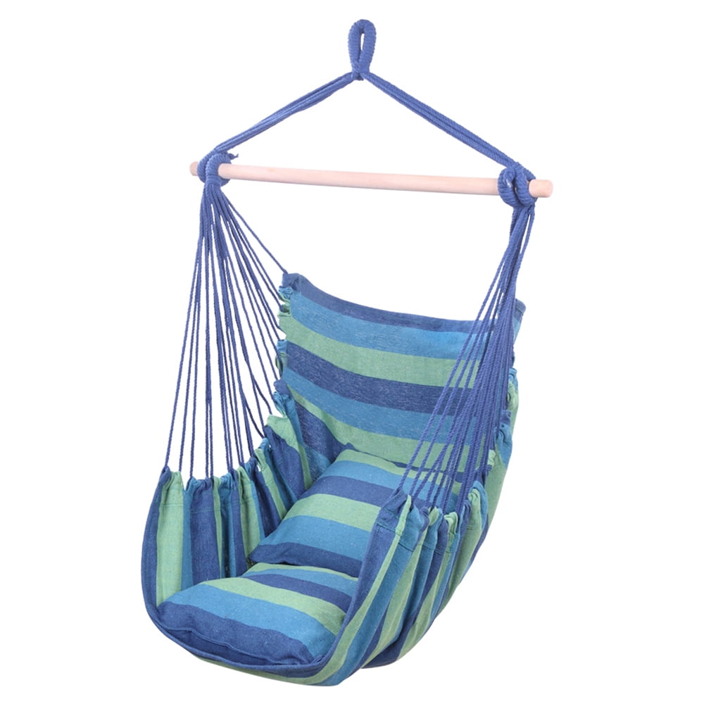 Hanging Chair Swing, Hanging Rope Chair with 2 Seat Cushions, Bohemian ...