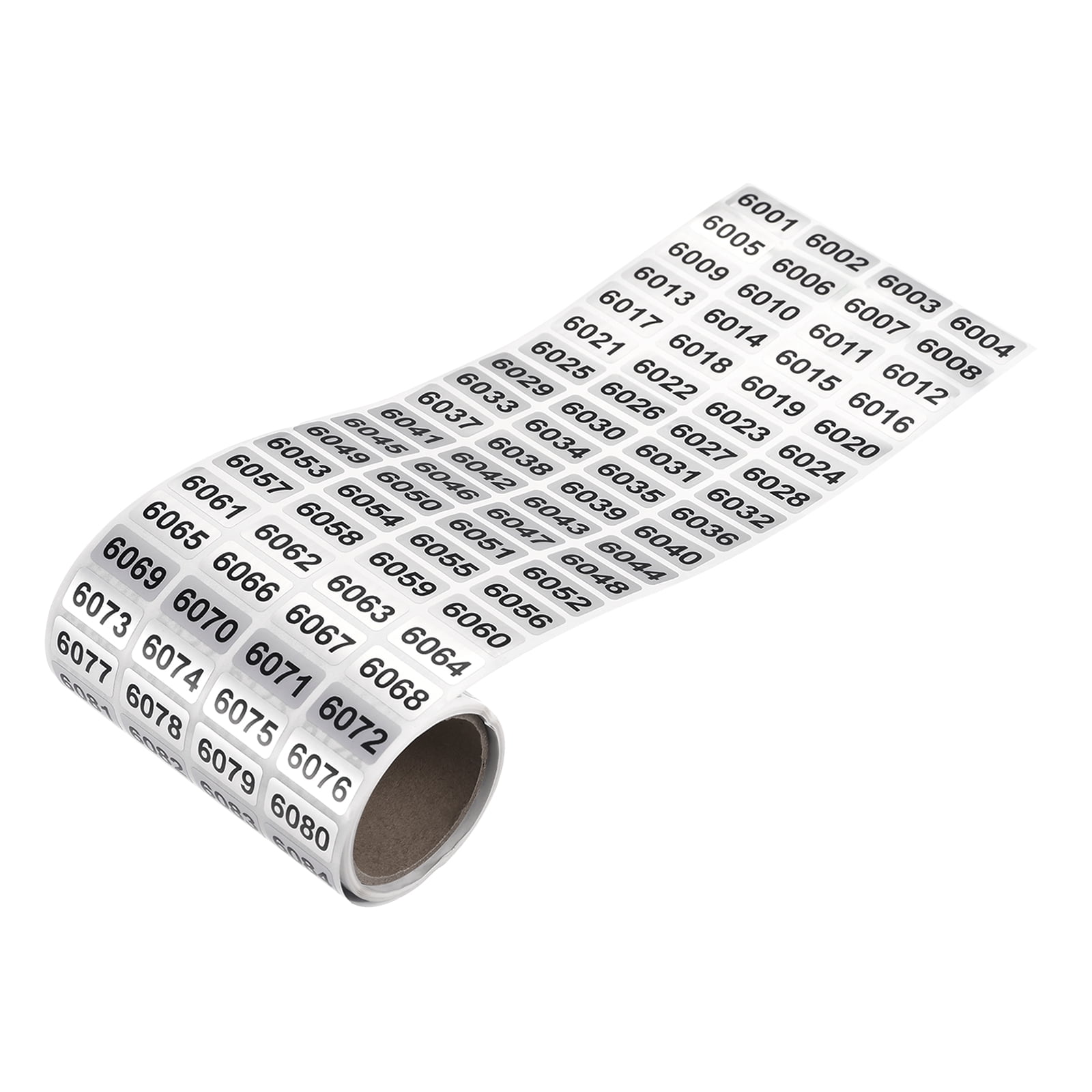 6001 to 7000 Consecutive Number Stickers Inventory Label Black Numbers ...