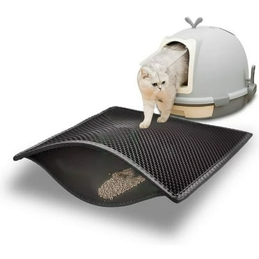 Double Layer Cat Litter Trapping Mat, Non-slip Waterproof Cat Cleaning ...