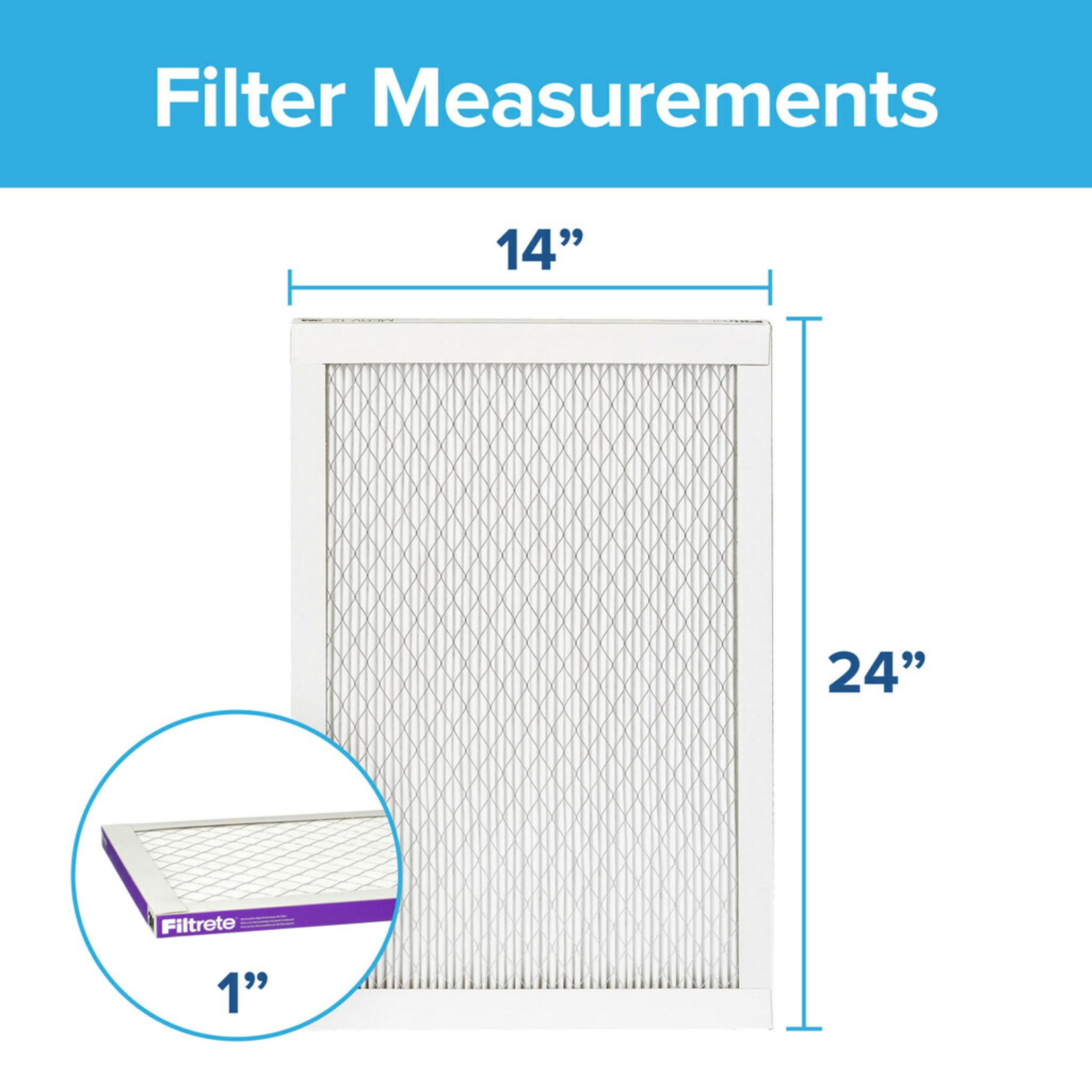 Buy Filtrete by 3M 14x24x1, MERV 12, Advanced Allergen Reduction HVAC Furnace Air Filter, 1500 ...