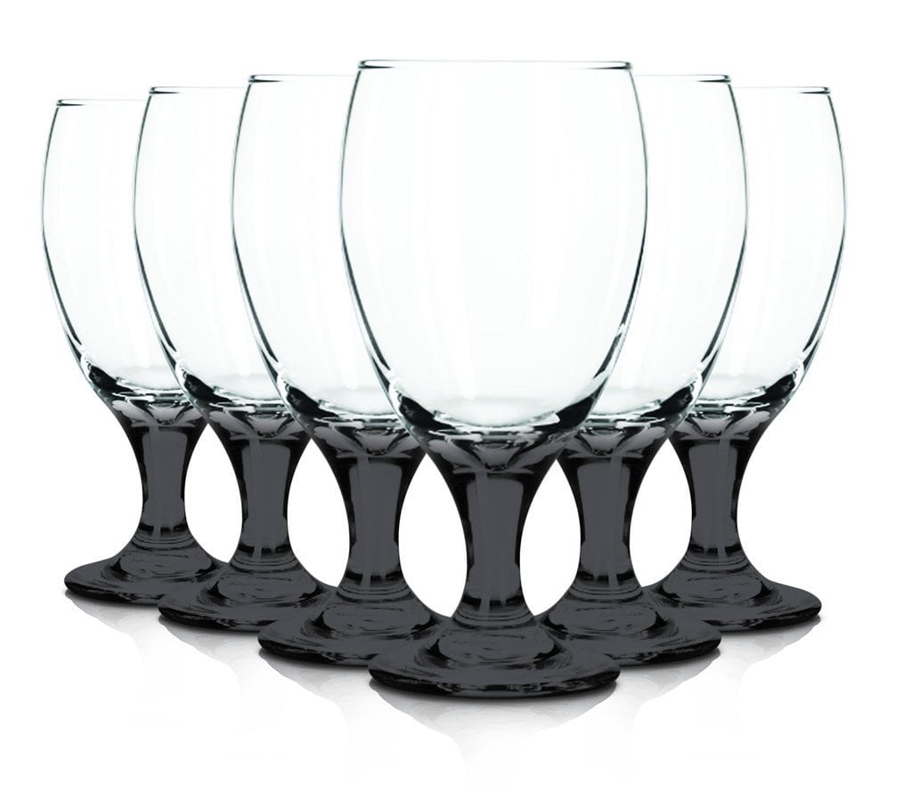 Botom color Black Libbey 6 Piece Goblet Party Glass, 16.25-Ounce ...