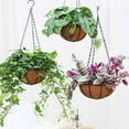 Metal Hanging Planters Basket Hanging Flower Pots with Chain Round Wire ...