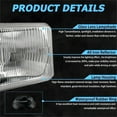 For Kenworth Freightliner FLD120 FLD112 4pcs 4x6" LED Headlights Hi/Lo ...