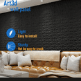 Art3d Decorative 3D Wall Panels in Diamond Design, 12"x12" Matt Black ...
