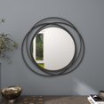 DecMode Gray Modern Metal Wall Mirror with Overlapping Rings Frame, 42 ...