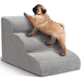 Huaxiang Dog Stairs for Small Dogs, 3 Tiers Foam Pet Steps, Soft Ramp ...