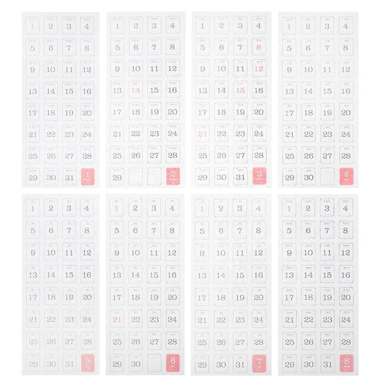 2 Sets Calendar Index Tabs Self Adhesive Daily Decorative Reminder ...
