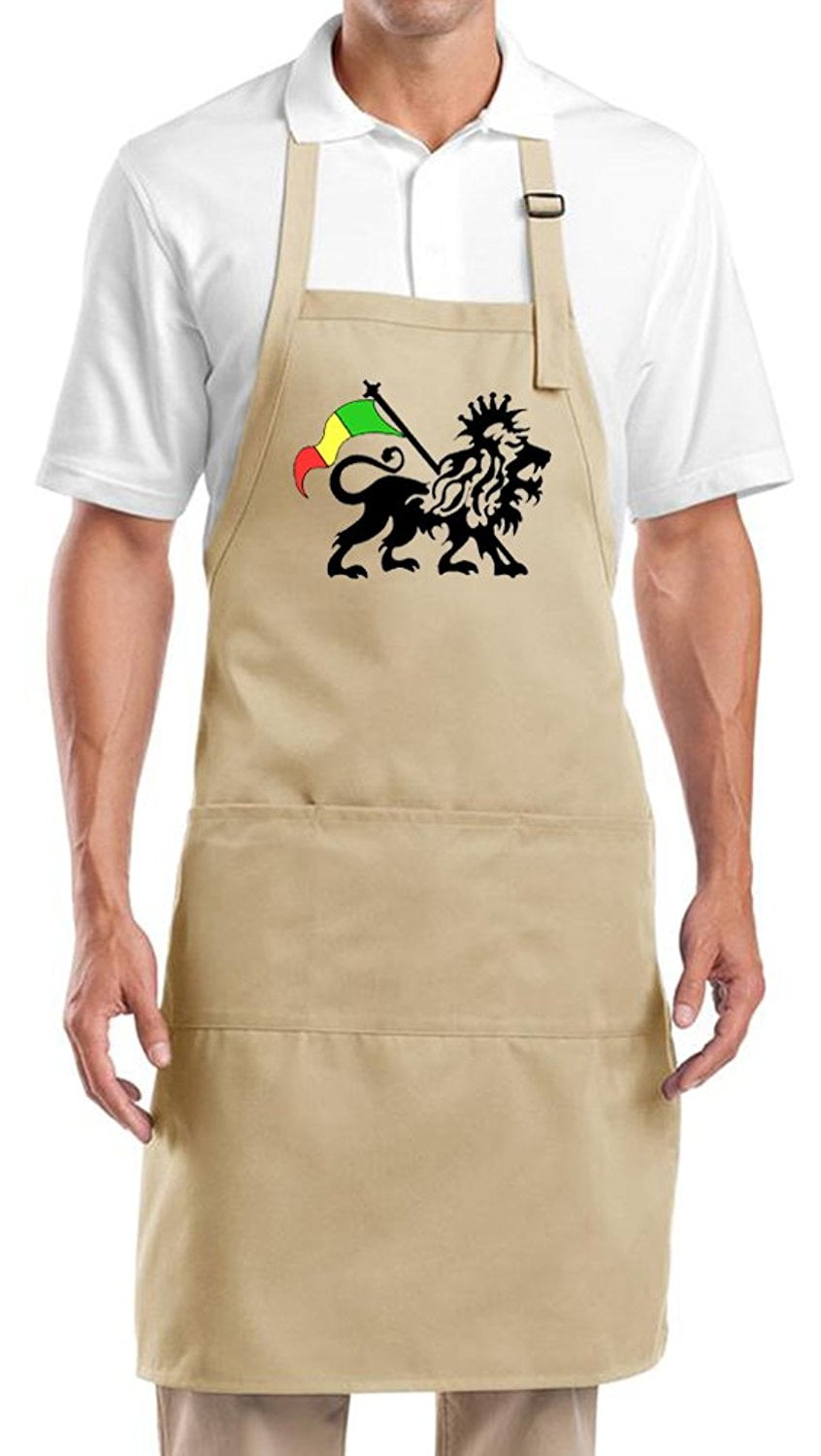 Men's Rasta Lion BBQ Cooking Apron - Stone - Walmart.com