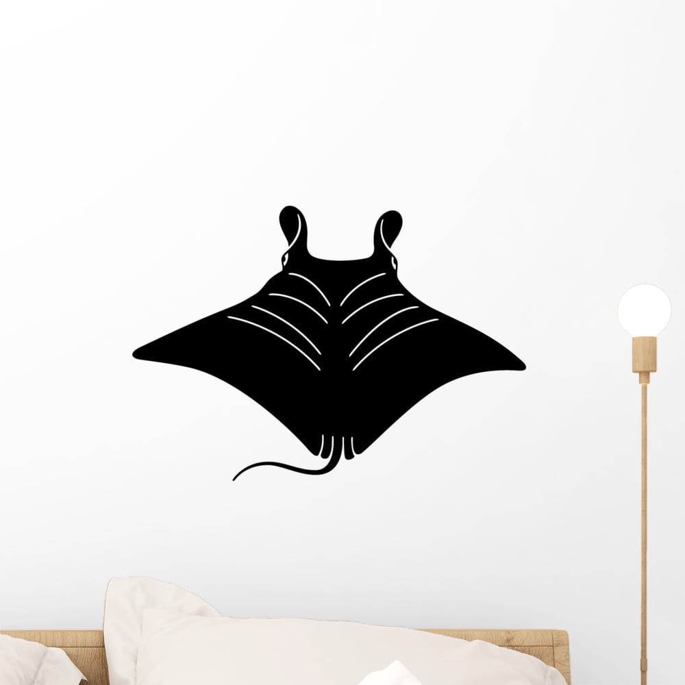 Stingray Fish Silhouette Wall Decal by Wallmonkeys Peel and Stick ...
