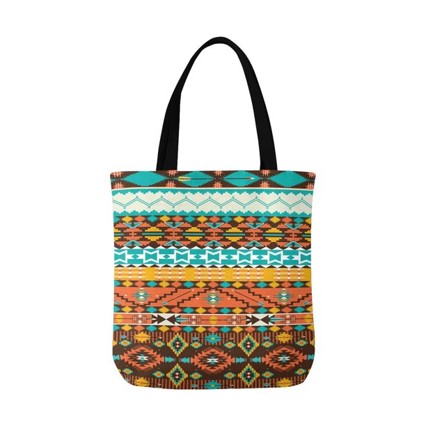 HATIART Colorful Aztec Pattern Reusable Grocery Bags Shopping Bag ...