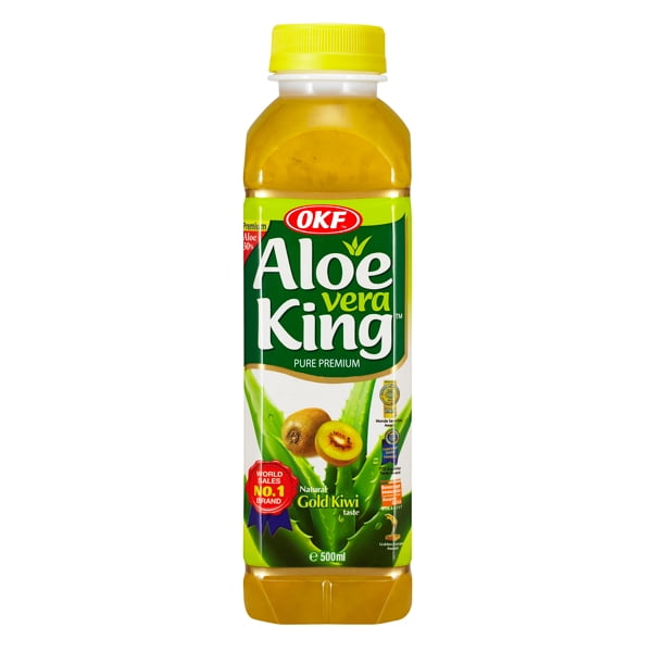 OKF Aloe Vera King Golden Kiwi Pure Premium Aloe Drink 16.9 oz Plastic ...
