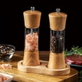 6-Inch Manual Wood and Acrylic Pepper Grinder with Transparent Body ...