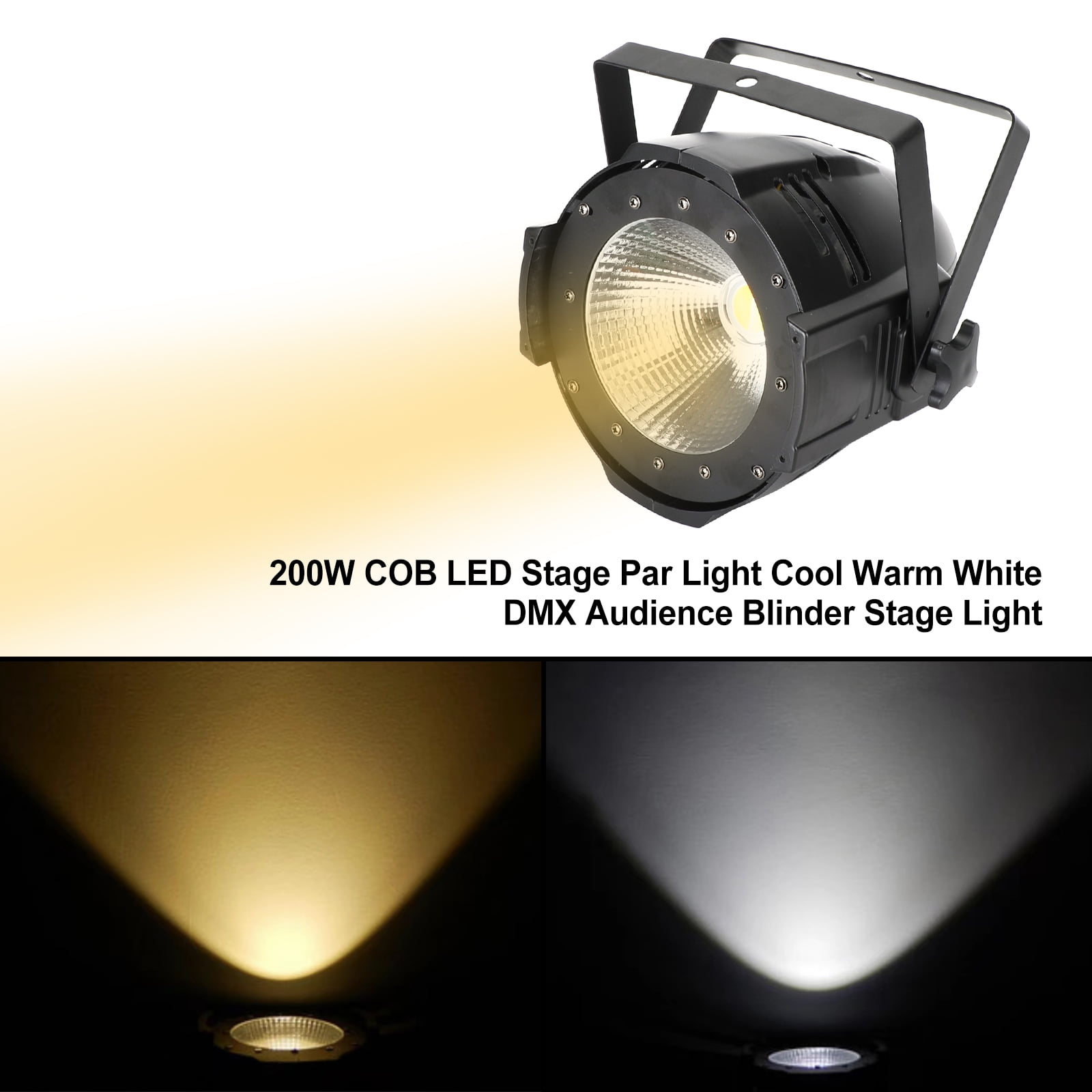 Motor Genic 200W COB LED Stage Par Light Cool Warm White DMX Audience ...