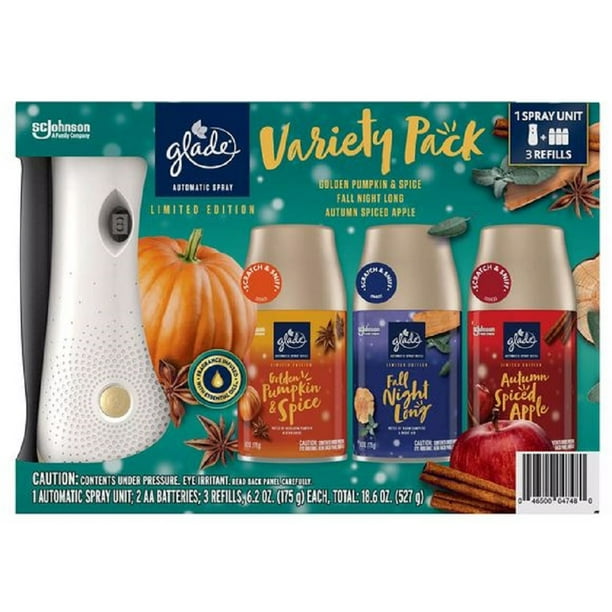 Glade Automatic Spray Air Freshener, 1 Holder + 3 Refills, Mixed Fall ...