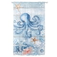 Blue Octopus Sheer Curtains 108 Inch Long 1 Panel Summer Ocean Beach ...