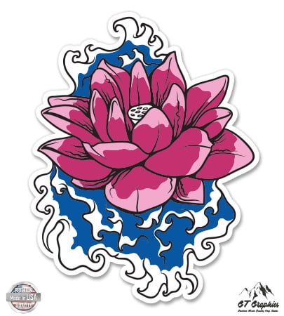 Lotus Flower - 3" Vinyl Sticker - For Car Laptop I-Pad Phone Helmet ...