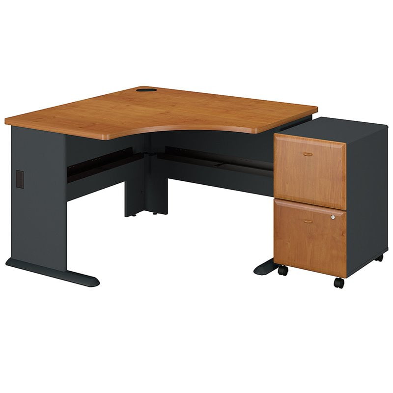 Bush Business Furniture Series A 48" Corner Computer Desk in Natural ...