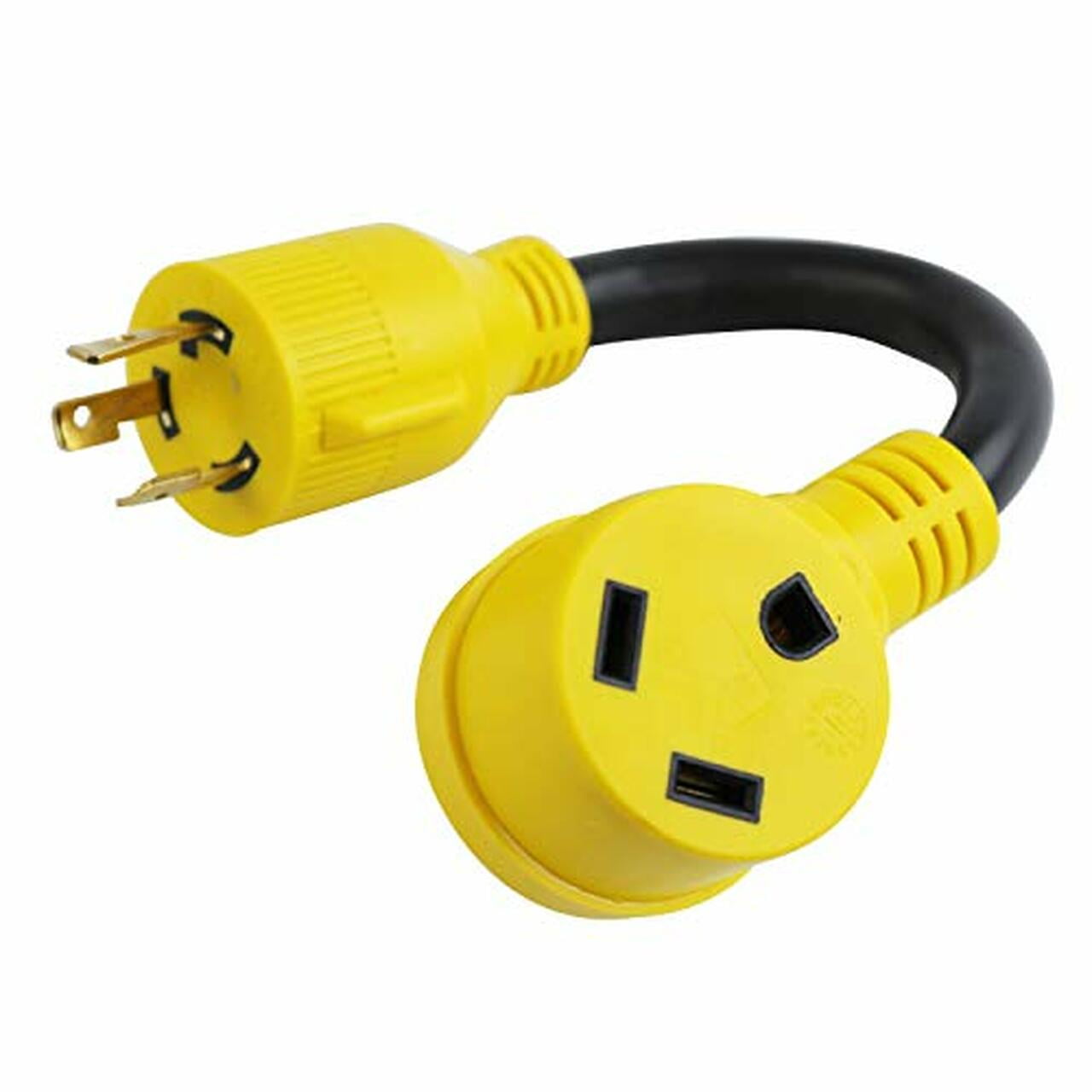 Leisure Cords RV Generator Adapter with 30 Amp 3 Prong Locking Male ...