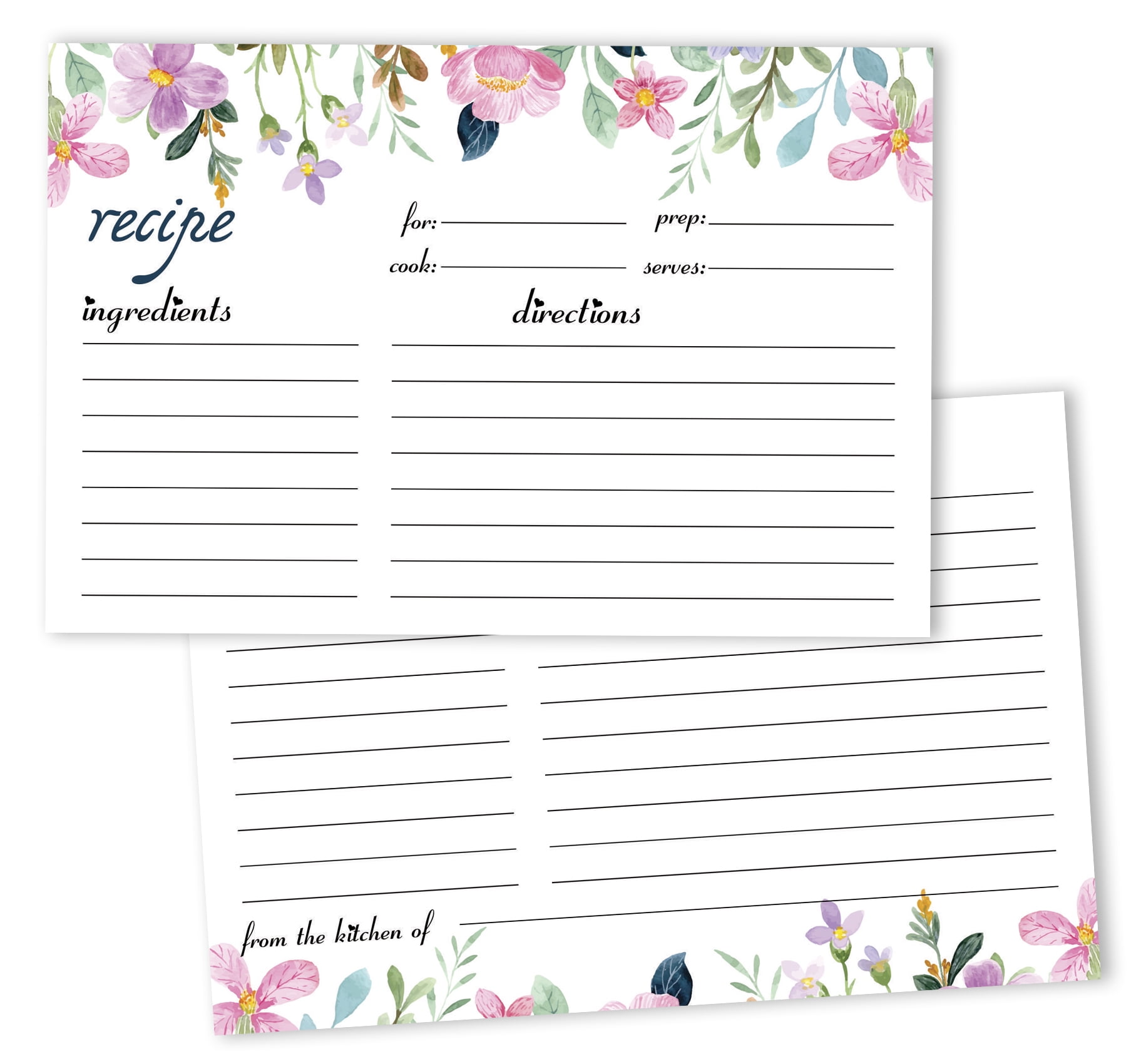 Inkdotpot 4x6 Inch Recipe Cards (Set of 50) , Thick Double Sided ...