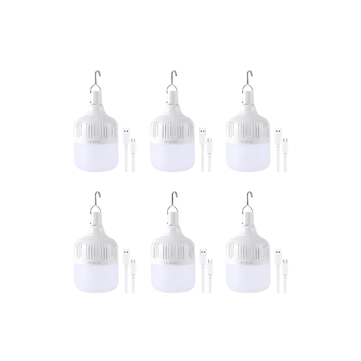 Focos para el Hogar Portátil Gancho Led Usb Recargables 40w 6 piezas ...