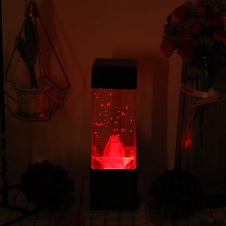 LED Fish Mood Light Volcano Relax Jellyfish Lamp Lava Lamp Jellyfish ...