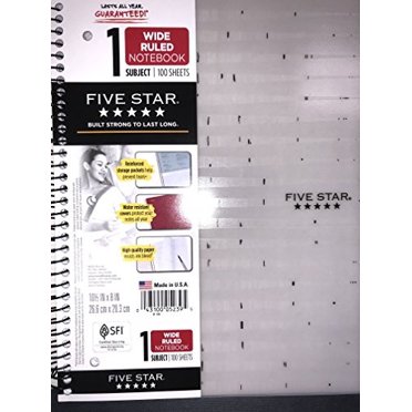 Five Star Wireless Notebook, 1 Subject, College Ruled,Assorted (09294 ...