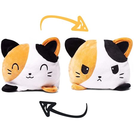 JOYWEI Cat Plush Toys, Reversible Cat Plush Toys, Double-Sided Cat ...