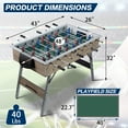 RayChee 48" Folding Foosball Table, Foldable Space Saving Table Soccer ...