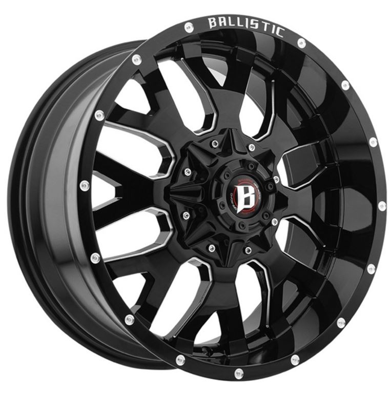 18" Gloss Black With Natural Accents 853 Tank Wheel by Ballistic Wheels ...