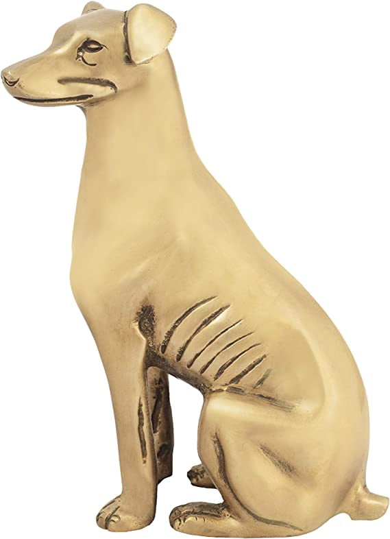 ITOS365 Brass Metal Sitting Dog Statue Animal Figurine Showpiece Home ...