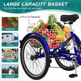 ABORON 7-Speed Adult Tricycle, 20/24/26 inch, Large Basket, for Seniors ...