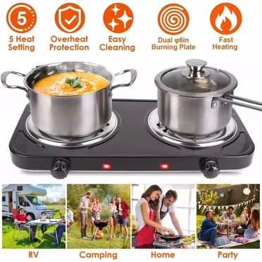 Farberware 1800W Double Burner Electric Cooktop, Small Countertop Stove ...